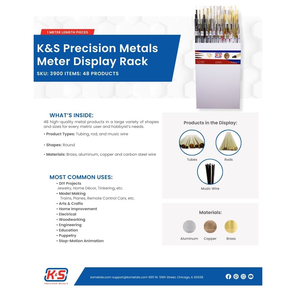 The Meter Rack (3900) | Meter Long Tubes & Wire – ksmetals